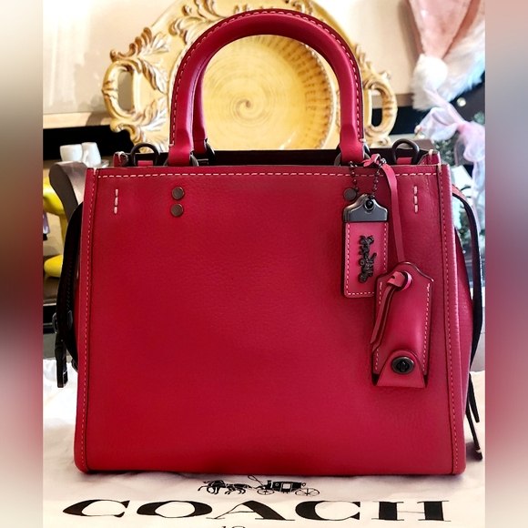 Coach | Bags | Coach Rogue 25 941 Leather Satchel In Ruby Red | Poshmark